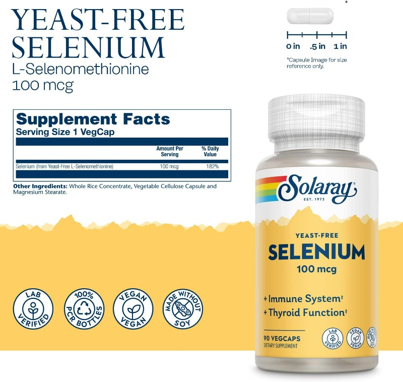 Nature's Discount - Solaray Selenium 100, Yeast-free 100mcg 90 Veg Caps ...